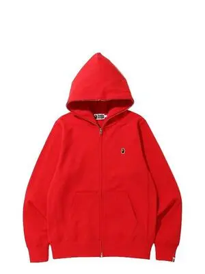 A BATHING APE One Point Full Zip Hoodie - Red