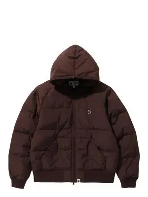 A BATHING APE One Point Hooded Down Jacket - Brown