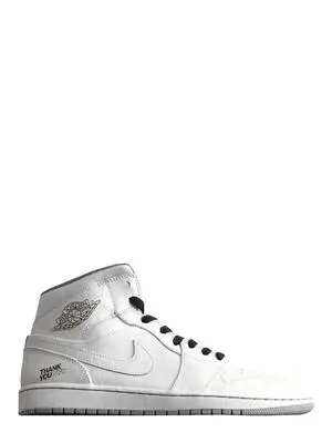 JORDAN Jordan 1 Retro Mid Jeter Day Sneakers White/whiteone-colorwolf Grey