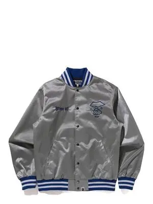 A BATHING APE Nylon Varsity Jacket - Silver