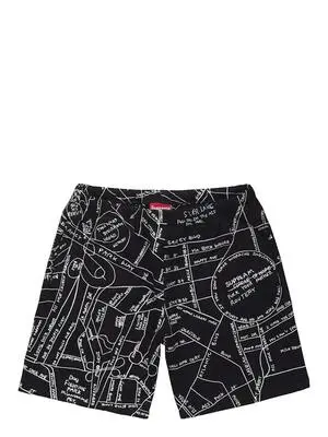 Supreme Gonz Embroidered Map Sweatshort - Black