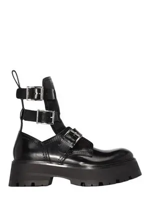 Alexander McQueen Buckled Ankle Boots - Black
