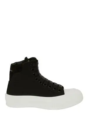 Alexander McQueen Deck Plimsoll High-top Sneakers - Black/white