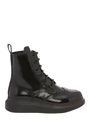 Alexander McQueen Hybrid Lace Up Boot - Black
