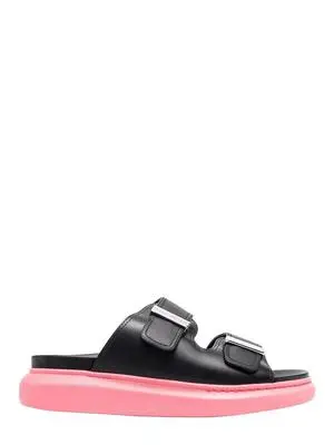 Alexander McQueen Hybrid Buckled Rubber Sandals Black/pink