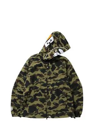 A BATHING APE 1st Camo 2nd Ape Full Zip Hoodie Jacket Green