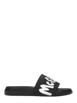 Alexander McQueen Grafitti Logo Slide - Black/white
