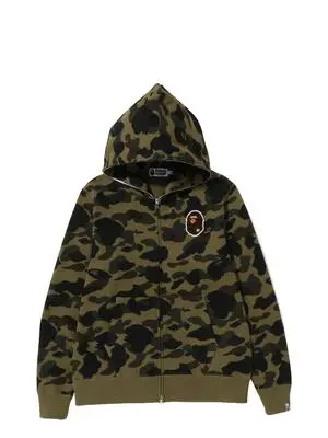 A BATHING APE 1st Camo Ape Head Patched Full Zip Hoodie - Green