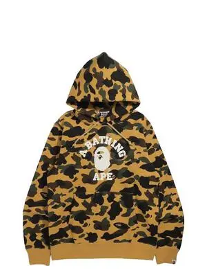 A BATHING APE 1st Camo College Pullover Hoodie - Yellow