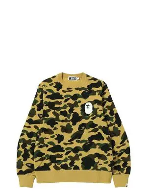 A BATHING APE 1st Camo Ape Head Crewneck Sweatshirt - Yellow