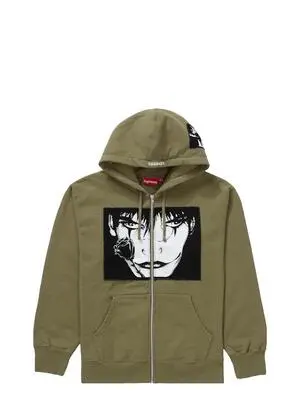 Supreme The Crow Zip Up Hooded Sweatshirt - Light Olive