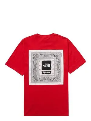 Supreme The North Face Bandana Tee Shirt Red
