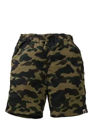 A BATHING APE 1st Camo Beach Shorts - Green