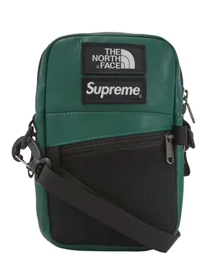 Supreme The North Face Leather Shoulder Bag - Dark Green