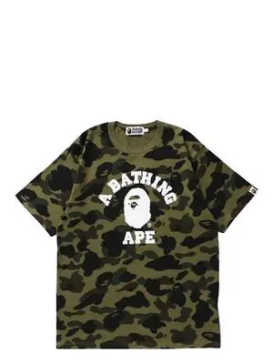 A BATHING APE 1st Camo College Tee Shirt Green