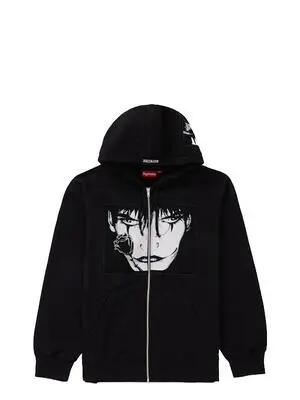 Supreme The Crow Zip-up Hooded Sweatshirt - Black