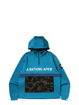 A BATHING APE 1st Camo Pocket Relaxed Fit Double Knit Half Zip Hoodie - Blue