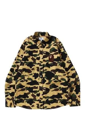 A BATHING APE 1st Camo Large Ape Head Bd Shirt - Yellow