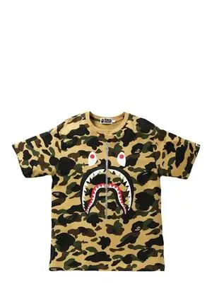 A BATHING APE 1st Shark Tee Shirt Yellow/camo