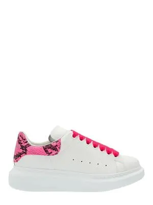 Alexander McQueen Oversized Snake Print Sneakers White/electric Pink