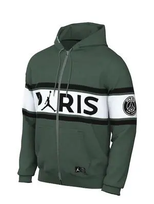 JORDAN Paris Saintgermain Full Zip Hoodie - Noble Green