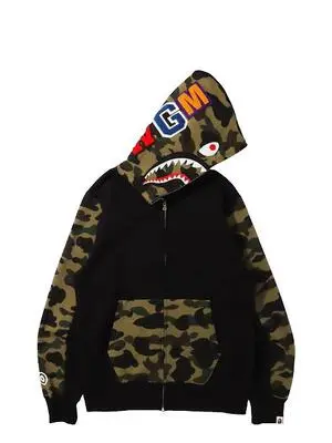 A BATHING APE 1st Camo Shark Full Zip Hoodie - Black