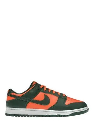 Nike Dunk Low Retro Miami Hurricanes Sneakers - Team Dark Green/team Orange/white