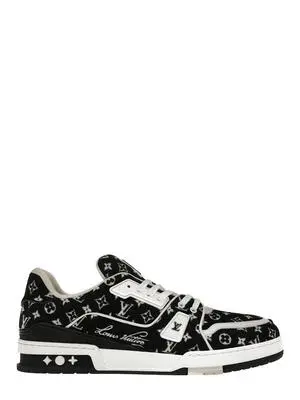 LOUIS VUITTON Trainer Monogram Textile Sneaker - Black/white