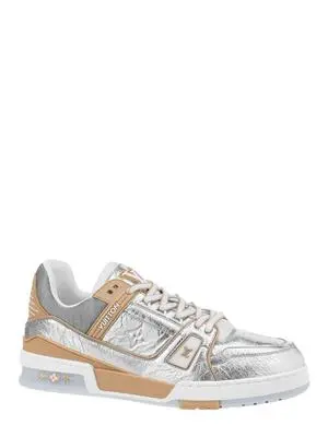 LOUIS VUITTON Trainer Metallic - Silver/beige/white