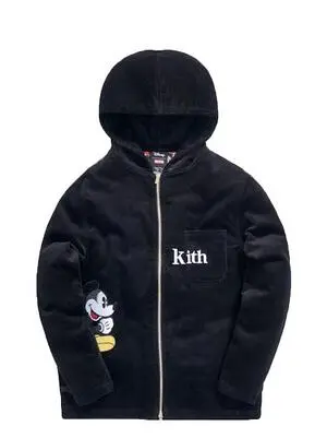 Kith X Disney Carlton Corduroy Zip Hoodie - Black
