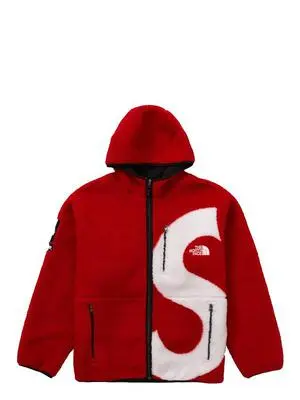 Supreme The North Face Logo Hooded Fleece Jacket - Red