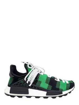 Adidas Nmd Hu Pharrell X Bbc Plaid Sneakers - Green/core Black/cloud White