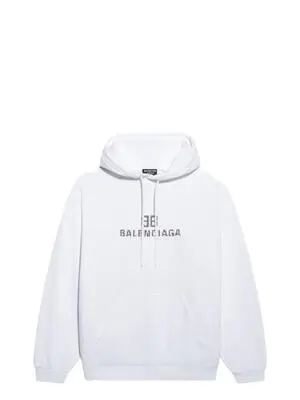 Balenciaga Bb Pixel Medium Fit Hoodie - White