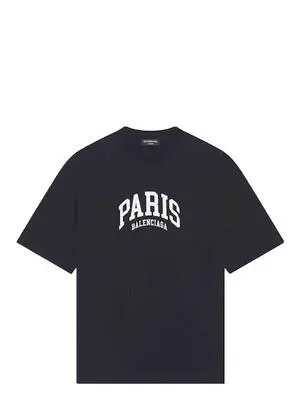 Balenciaga Cities Paris Medium Fit T-shirt - Black