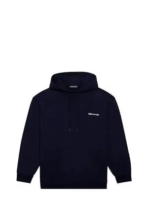 Balenciaga Logo Medium Fit Hoodie - Marine Blue/white