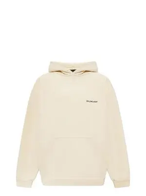 Balenciaga Logo Oversized Hoodie - Cream/black