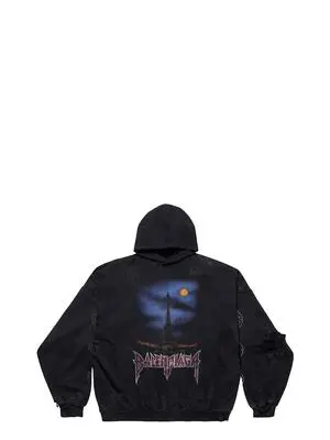 Balenciaga Paris Moon Oversized Hoodie - Faded Black