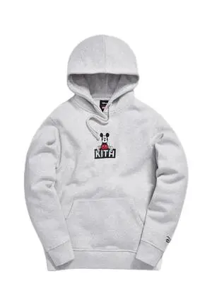 Kith X Disney Sitting Classic Logo Mickey Hoodie - Heather Grey