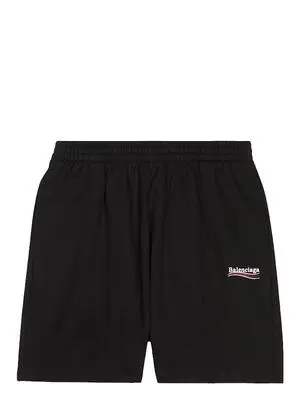 Balenciaga Political Campaign Large Fit Sweat Shorts - Black/white