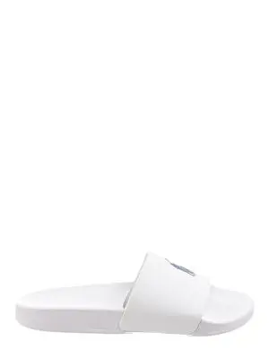 Polo Ralph Lauren Signature Pony Slide - White/navy Blue