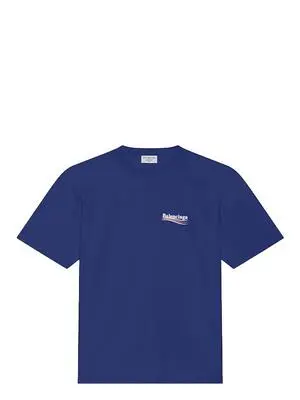 Balenciaga Political Campaign Large Fit T-shirt Pacific Blue/white