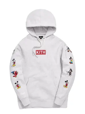 Kith X Disney Mickey Sleeve Patches Hoodie - Heather Grey