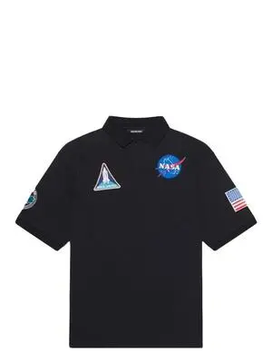 Balenciaga Nasa Space Patch Polo Shirt - Black