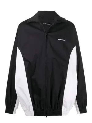Balenciaga Logo Windbreaker Jacket - Black/white