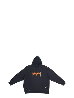 Balenciaga Metal Vintage Oversized Fleece Hoodie - Black/orange