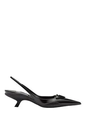 PRADA 30mm Brushed Leather Slingback Pumps