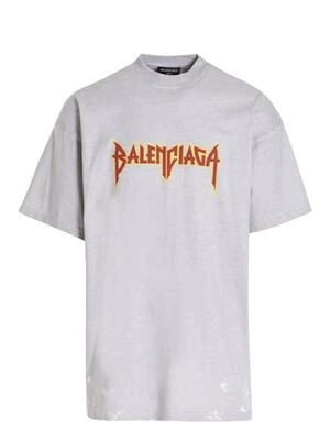 Balenciaga Metal Vintage Oversized Tshirtin - Grey