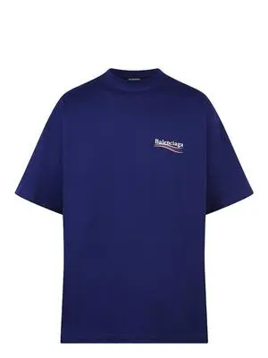 Balenciaga Political Campaign Oversized Tshirtin - Dark Blue