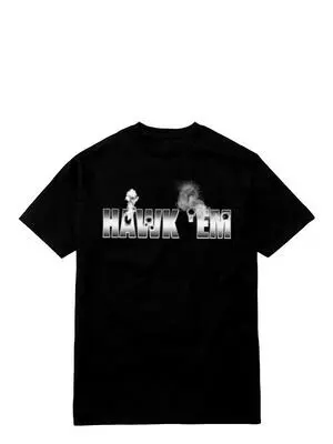 POP SMOKE X Vlone Hawk Em' Tee Shirt - Black