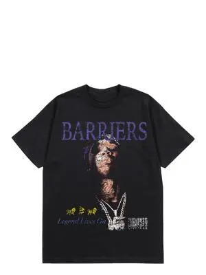 POP SMOKE Barriers Legend Lives On T-shirt - Black